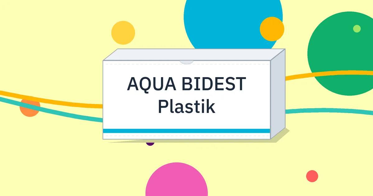 Symbolbild: Packung mit der Aufschrift AQUA BIDEST Plastik (PZN 03454859) – Verfügbarkeit und Bezug in Apotheken in Frankfurt am Main