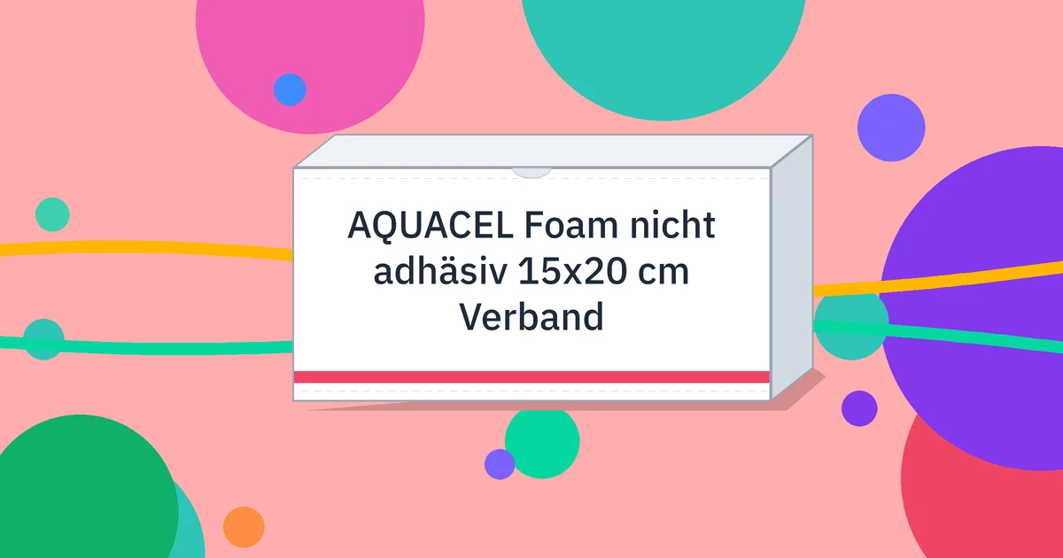 Symbolbild: Packung mit der Aufschrift AQUACEL Foam nicht adhäsiv 15x20 cm Verband (PZN 20179679) – Verfügbarkeit und Bezug in Apotheken in Frankfurt am Main