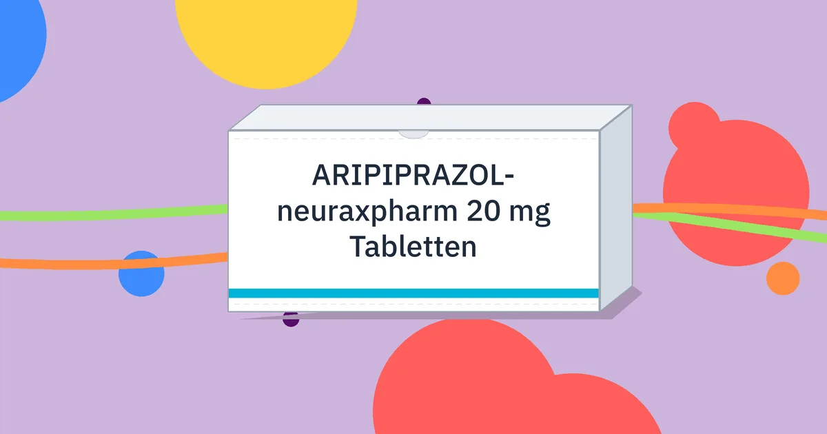 Symbolbild: Packung mit der Aufschrift ARIPIPRAZOL-neuraxpharm 20 mg Tabletten (PZN 14176889) – Verfügbarkeit und Bezug in Apotheken in Frankfurt am Main