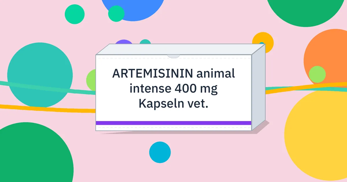Symbolbild: Packung mit der Aufschrift ARTEMISININ animal intense 400 mg Kapseln vet. (PZN 18466762) – Verfügbarkeit und Bezug in Apotheken in Frankfurt am Main