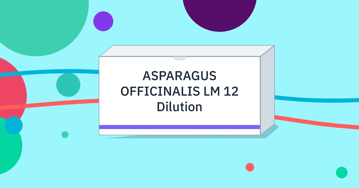 Symbolbild: Packung mit der Aufschrift ASPARAGUS OFFICINALIS LM 12 Dilution (PZN 13402869) – Verfügbarkeit und Bezug in Apotheken in Frankfurt am Main