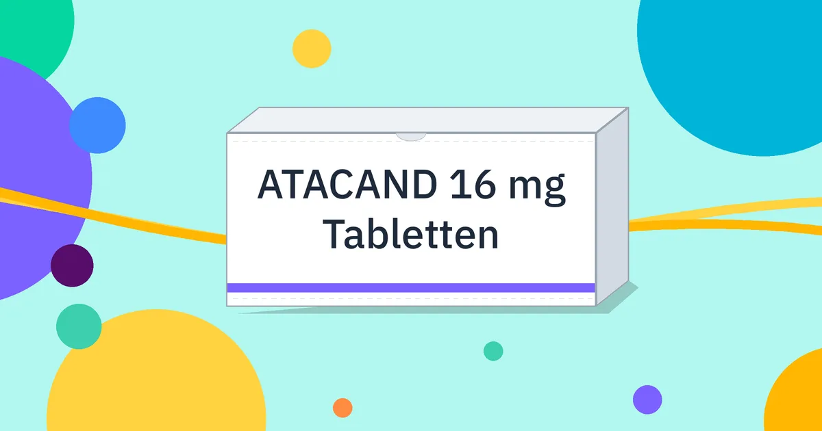 Symbolbild: Packung mit der Aufschrift ATACAND 16 mg Tabletten (PZN 08736775) – Verfügbarkeit und Bezug in Apotheken in Frankfurt am Main