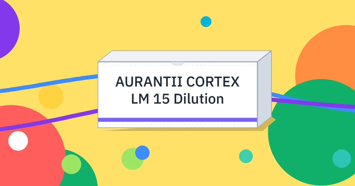 Symbolbild: Packung mit der Aufschrift AURANTII CORTEX LM 15 Dilution (PZN 13373091) – Verfügbarkeit und Bezug in Apotheken in Frankfurt am Main