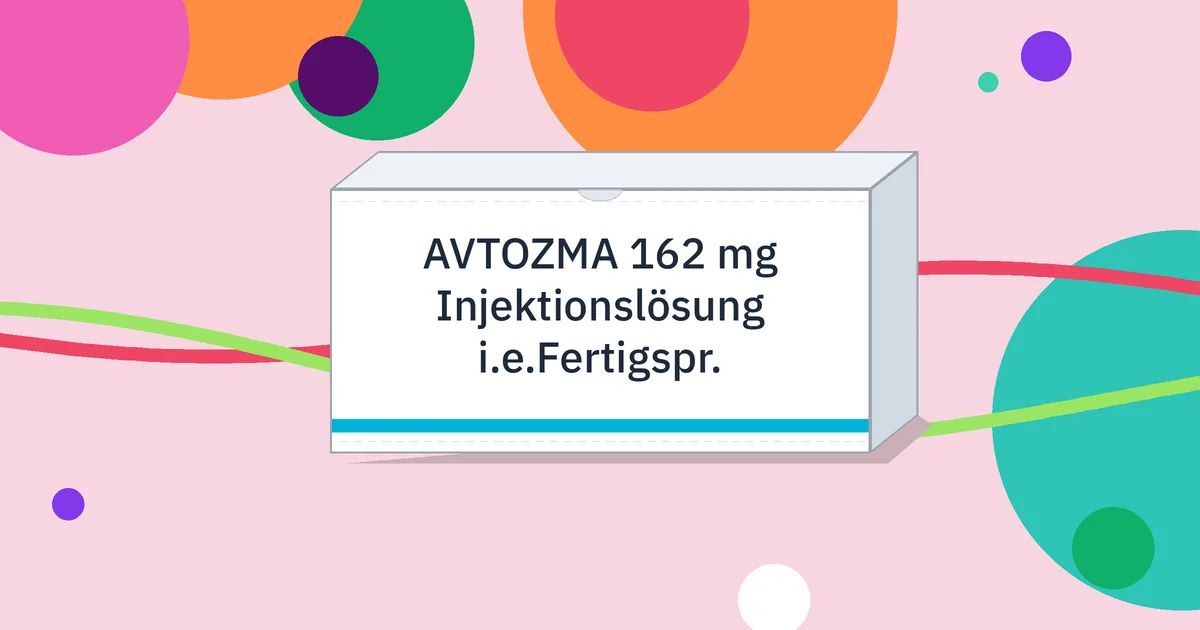 Symbolbild: Packung mit der Aufschrift AVTOZMA 162 mg Injektionslösung i.e.Fertigspr. (PZN 20657713) – Verfügbarkeit und Bezug in Apotheken in Frankfurt am Main
