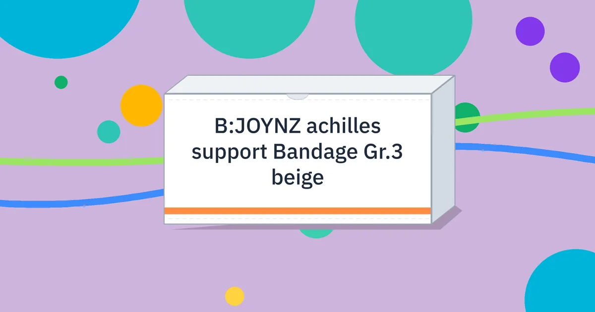 Symbolbild: Packung mit der Aufschrift B:JOYNZ achilles support Bandage Gr.3 beige (PZN 20693666) – Verfügbarkeit und Bezug in Apotheken in Frankfurt am Main