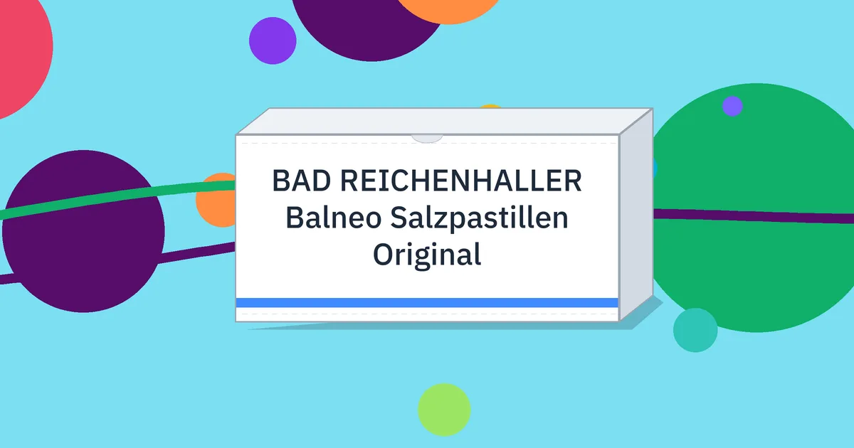 Symbolbild: Packung mit der Aufschrift BAD REICHENHALLER Balneo Salzpastillen Original (PZN 12371486) – Verfügbarkeit und Bezug in Apotheken in Frankfurt am Main