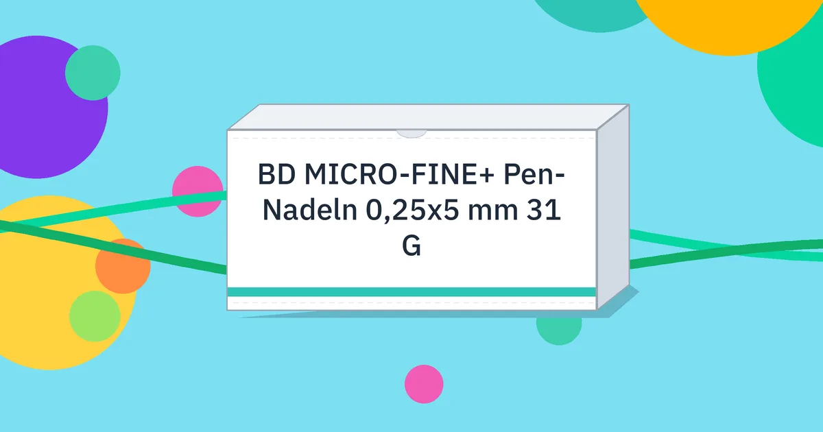 Symbolbild: Packung mit der Aufschrift BD MICRO-FINE+ Pen-Nadeln 0,25x5 mm 31 G (PZN 18767050) – Verfügbarkeit und Bezug in Apotheken in Frankfurt am Main