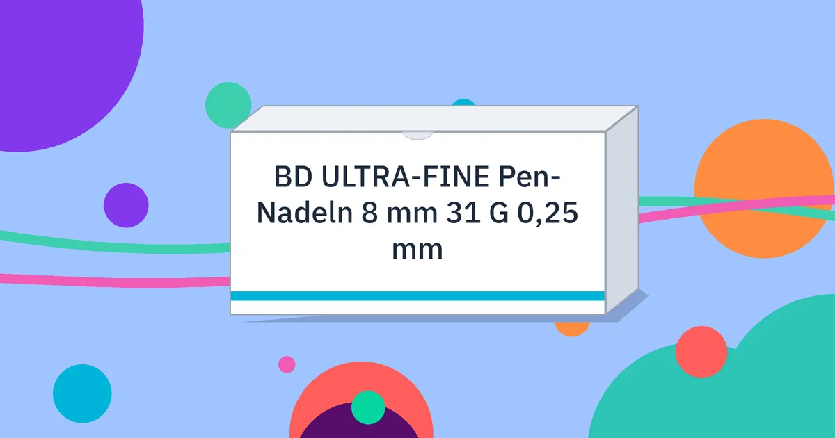 Symbolbild: Packung mit der Aufschrift BD ULTRA-FINE Pen-Nadeln 8 mm 31 G 0,25 mm (PZN 16537162) – Verfügbarkeit und Bezug in Apotheken in Frankfurt am Main