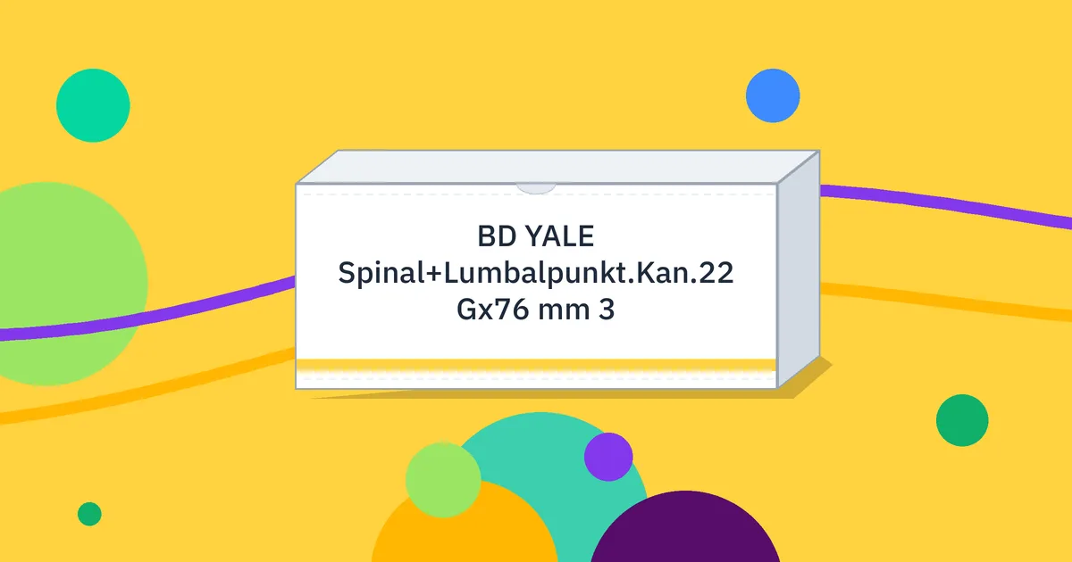 Symbolbild: Packung mit der Aufschrift BD YALE Spinal+Lumbalpunkt.Kan.22 Gx76 mm 3 (PZN 07545872) – Verfügbarkeit und Bezug in Apotheken in Frankfurt am Main