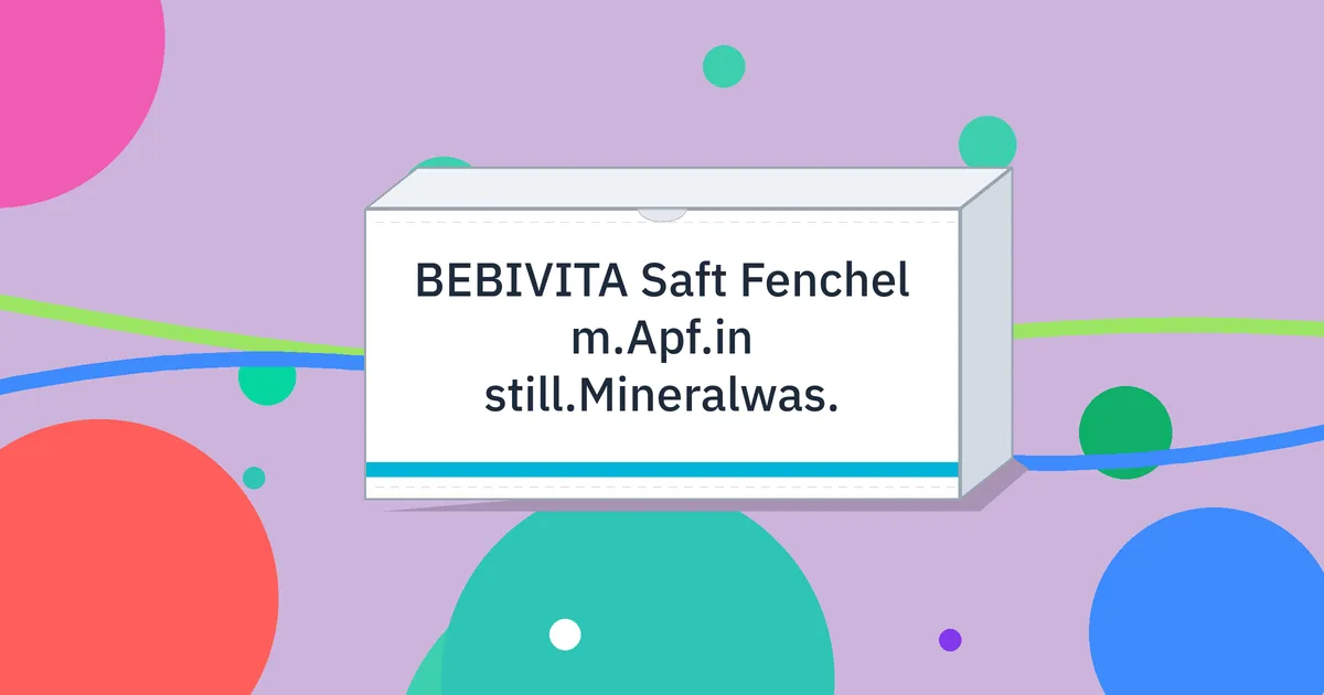 Symbolbild: Packung mit der Aufschrift BEBIVITA Saft Fenchel m.Apf.in still.Mineralwas. (PZN 16790470) – Verfügbarkeit und Bezug in Apotheken in Frankfurt am Main