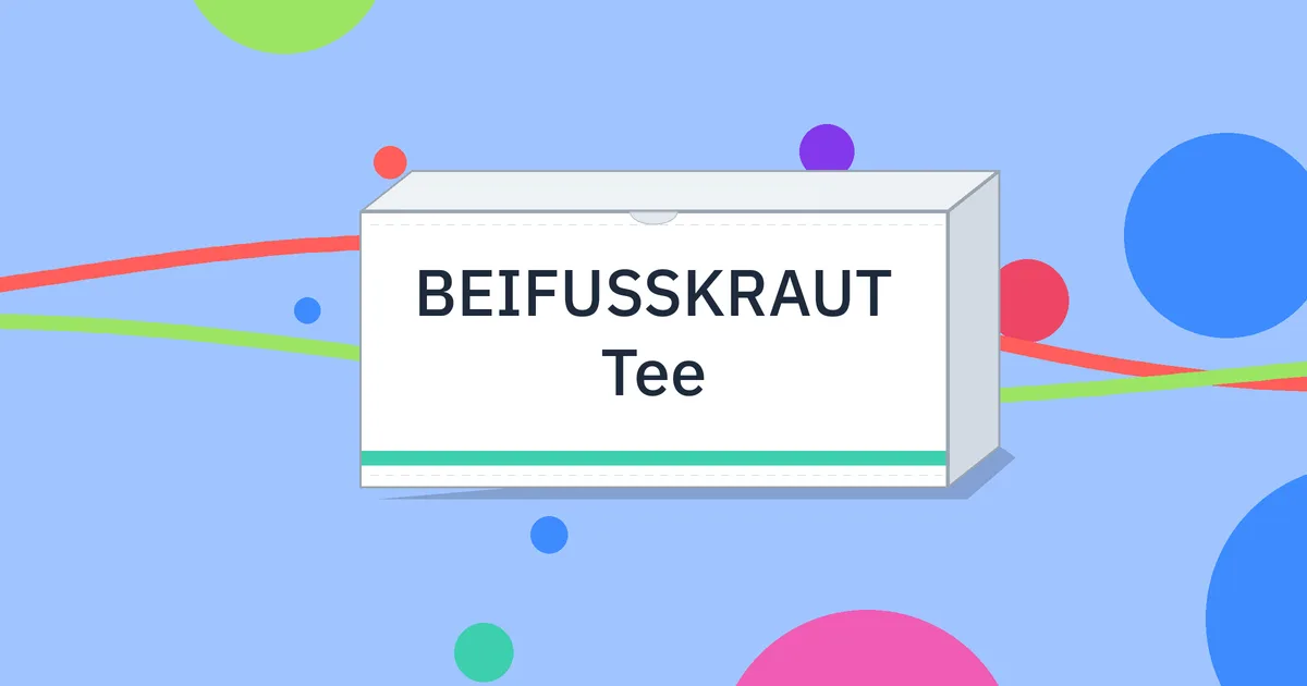Symbolbild: Packung mit der Aufschrift BEIFUSSKRAUT Tee (PZN 20381091) – Verfügbarkeit und Bezug in Apotheken in Frankfurt am Main
