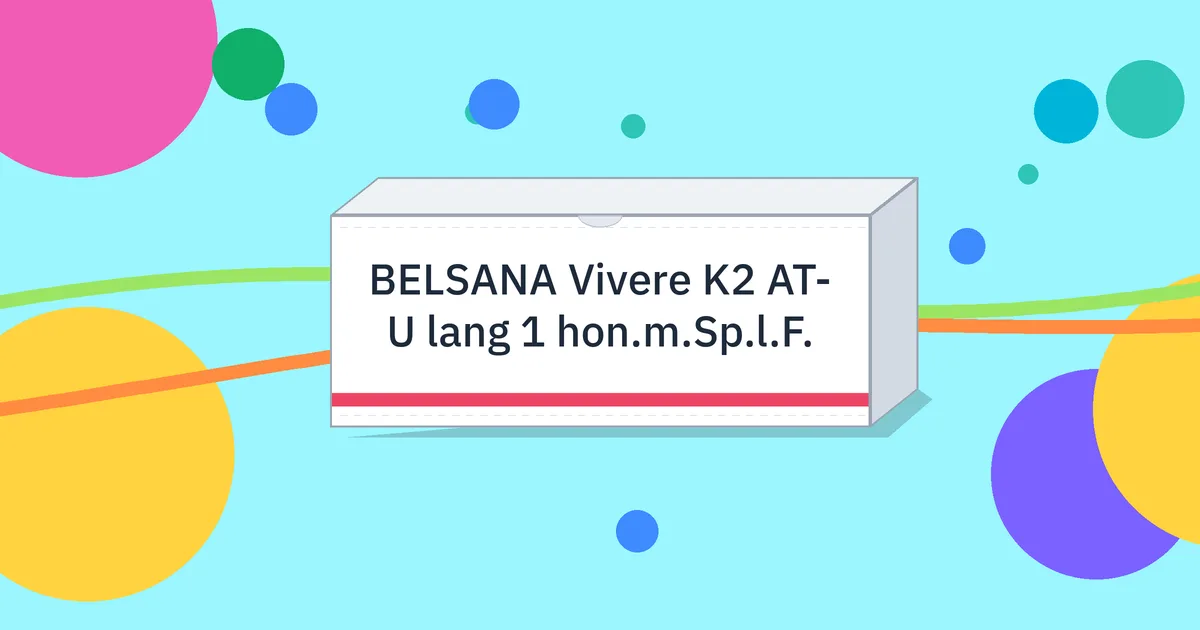 Symbolbild: Packung mit der Aufschrift BELSANA Vivere K2 AT-U lang 1 hon.m.Sp.l.F. (PZN 08535278) – Verfügbarkeit und Bezug in Apotheken in Frankfurt am Main