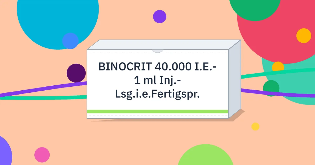 Symbolbild: Packung mit der Aufschrift BINOCRIT 40.000 I.E.-1 ml Inj.-Lsg.i.e.Fertigspr. (PZN 19688654) – Verfügbarkeit und Bezug in Apotheken in Frankfurt am Main