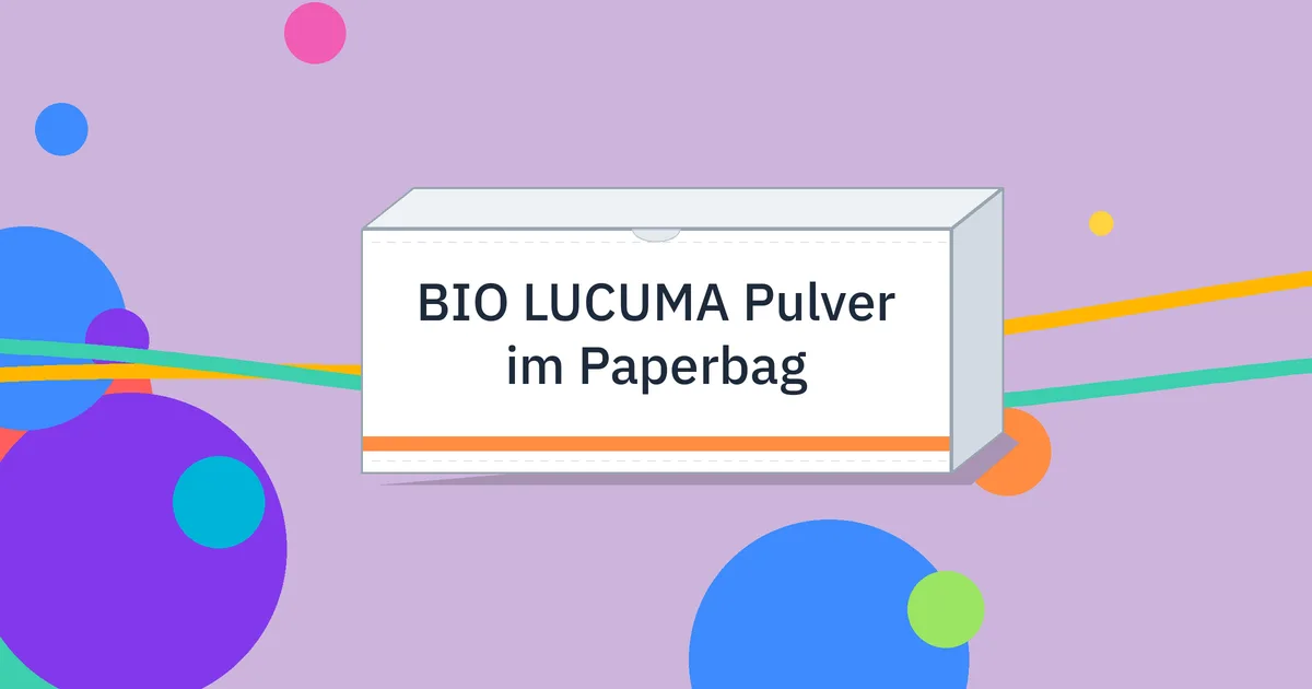 Symbolbild: Packung mit der Aufschrift BIO LUCUMA Pulver im Paperbag (PZN 11071374) – Verfügbarkeit und Bezug in Apotheken in Frankfurt am Main