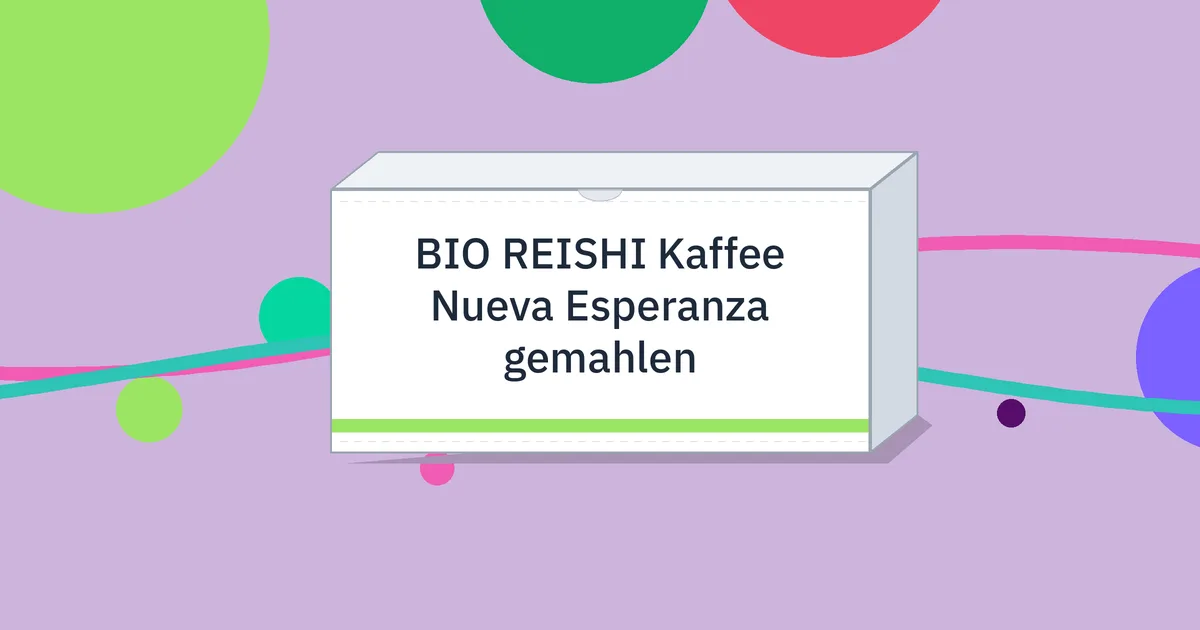 Symbolbild: Packung mit der Aufschrift BIO REISHI Kaffee Nueva Esperanza gemahlen (PZN 14299652) – Verfügbarkeit und Bezug in Apotheken in Frankfurt am Main