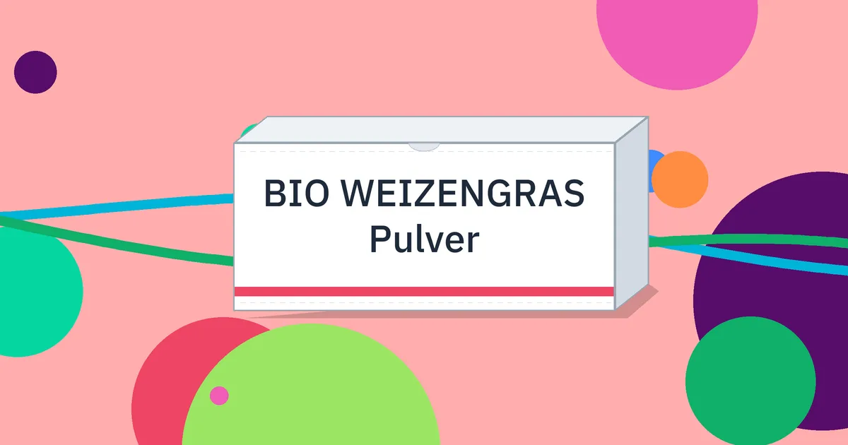 Symbolbild: Packung mit der Aufschrift BIO WEIZENGRAS Pulver (PZN 09463109) – Verfügbarkeit und Bezug in Apotheken in Frankfurt am Main