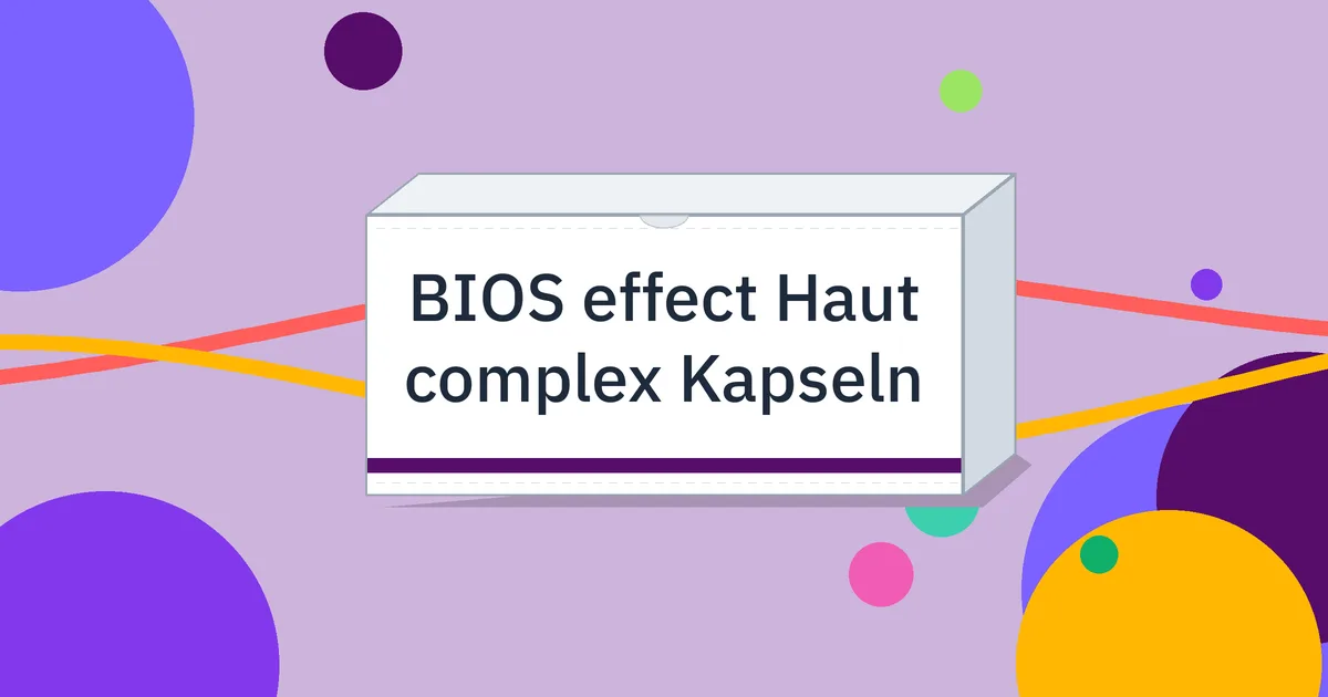 Symbolbild: Packung mit der Aufschrift BIOS effect Haut complex Kapseln (PZN 10276364) – Verfügbarkeit und Bezug in Apotheken in Frankfurt am Main