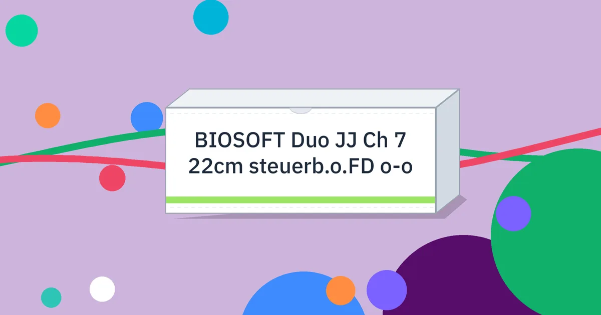Symbolbild: Packung mit der Aufschrift BIOSOFT Duo JJ Ch 7 22cm steuerb.o.FD o-o (PZN 17510113) – Verfügbarkeit und Bezug in Apotheken in Frankfurt am Main