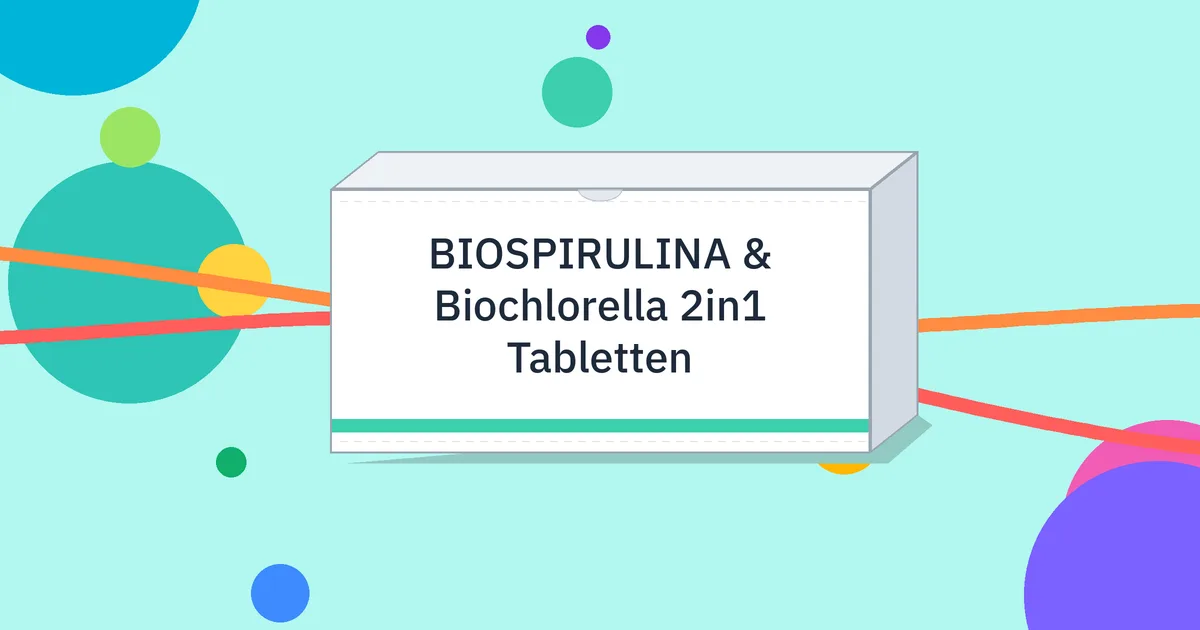 Symbolbild: Packung mit der Aufschrift BIOSPIRULINA & Biochlorella 2in1 Tabletten (PZN 07366879) – Verfügbarkeit und Bezug in Apotheken in Frankfurt am Main