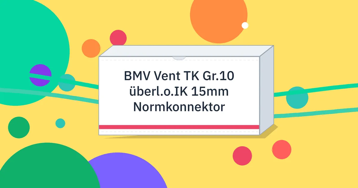 Symbolbild: Packung mit der Aufschrift BMV Vent TK Gr.10 überl.o.IK 15mm Normkonnektor (PZN 18384509) – Verfügbarkeit und Bezug in Apotheken in Frankfurt am Main