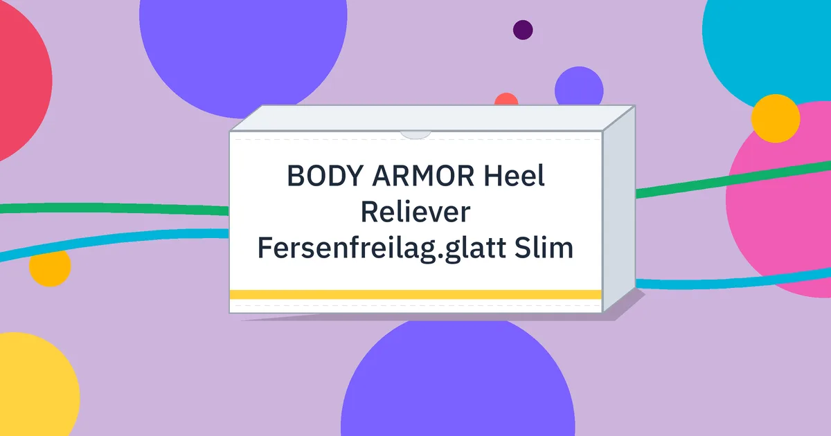Symbolbild: Packung mit der Aufschrift BODY ARMOR Heel Reliever Fersenfreilag.glatt Slim (PZN 18000905) – Verfügbarkeit und Bezug in Apotheken in Frankfurt am Main