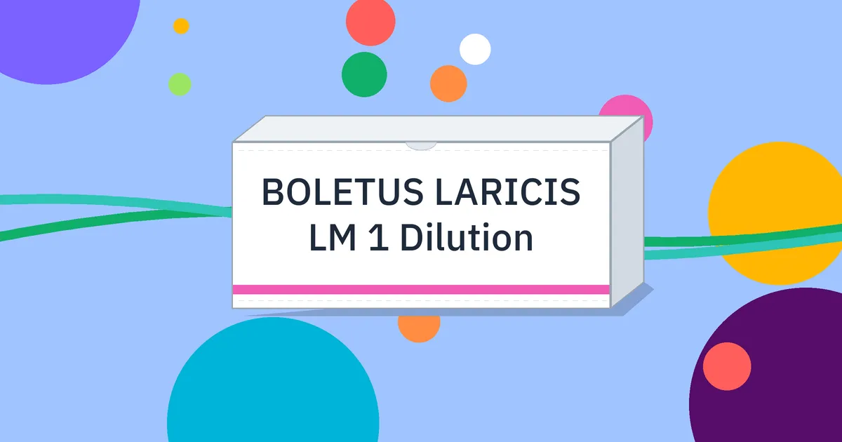 Symbolbild: Packung mit der Aufschrift BOLETUS LARICIS LM 1 Dilution (PZN 13390994) – Verfügbarkeit und Bezug in Apotheken in Frankfurt am Main