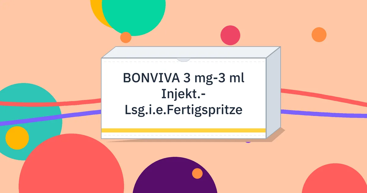 Symbolbild: Packung mit der Aufschrift BONVIVA 3 mg-3 ml Injekt.-Lsg.i.e.Fertigspritze (PZN 18712161) – Verfügbarkeit und Bezug in Apotheken in Frankfurt am Main
