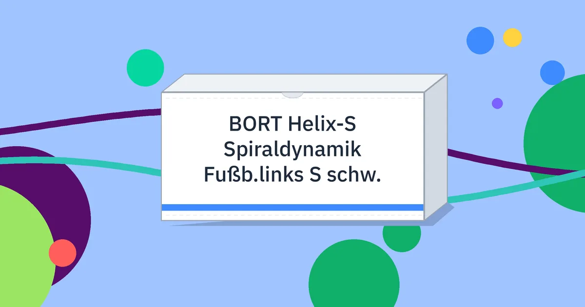 Symbolbild: Packung mit der Aufschrift BORT Helix-S Spiraldynamik Fußb.links S schw. (PZN 10207245) – Verfügbarkeit und Bezug in Apotheken in Frankfurt am Main