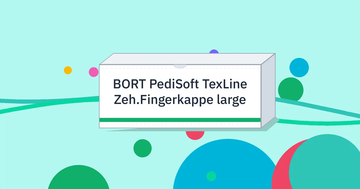 Symbolbild: Packung mit der Aufschrift BORT PediSoft TexLine Zeh.Fingerkappe large (PZN 05563274) – Verfügbarkeit und Bezug in Apotheken in Frankfurt am Main