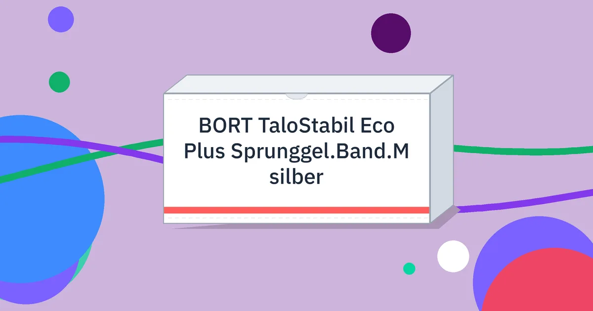 Symbolbild: Packung mit der Aufschrift BORT TaloStabil Eco Plus Sprunggel.Band.M silber (PZN 19111021) – Verfügbarkeit und Bezug in Apotheken in Frankfurt am Main