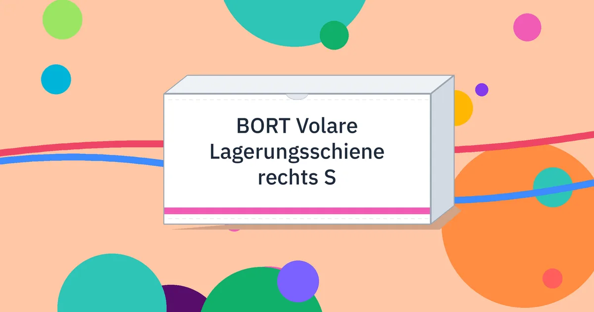 Symbolbild: Packung mit der Aufschrift BORT Volare Lagerungsschiene rechts S (PZN 06157286) – Verfügbarkeit und Bezug in Apotheken in Frankfurt am Main