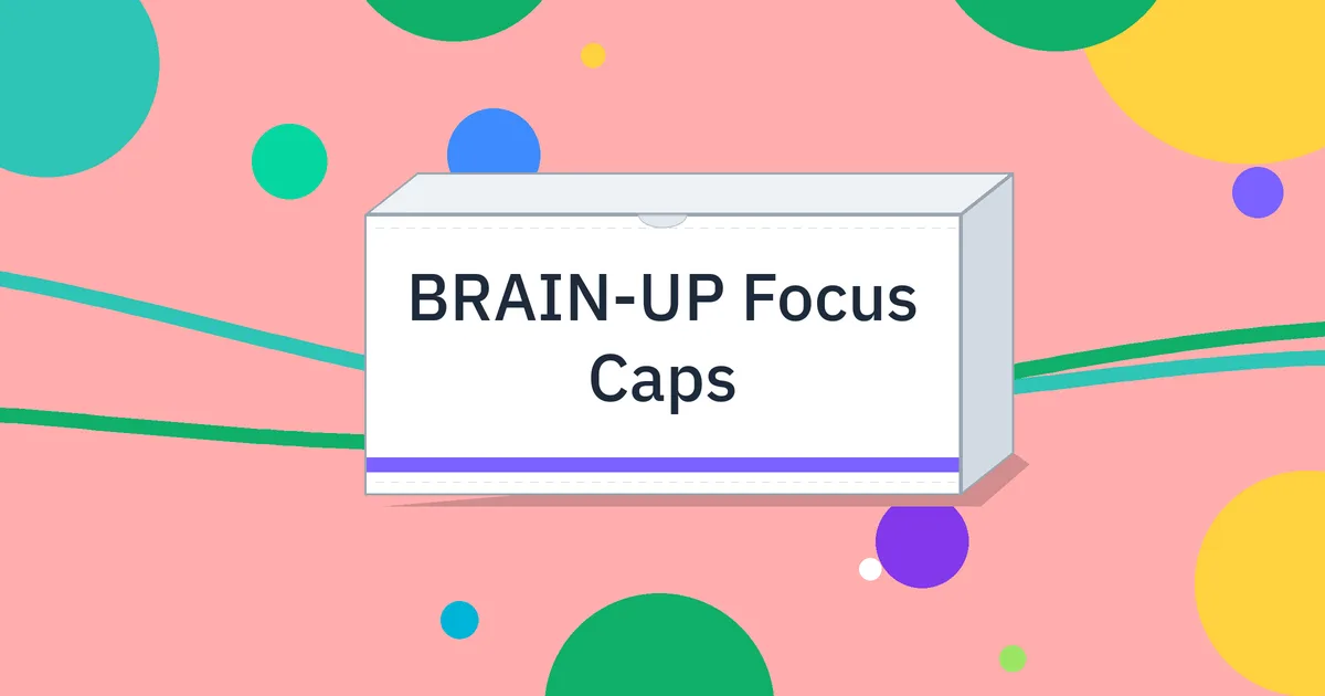Symbolbild: Packung mit der Aufschrift BRAIN-UP Focus Caps (PZN 20701489) – Verfügbarkeit und Bezug in Apotheken in Frankfurt am Main