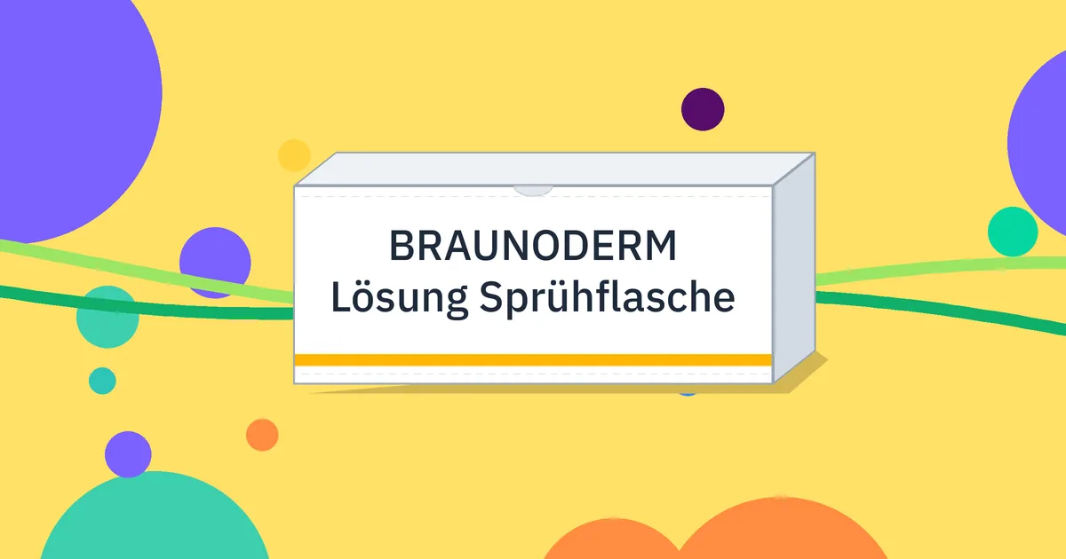 Symbolbild: Packung mit der Aufschrift BRAUNODERM Lösung Sprühflasche (PZN 07620125) – Verfügbarkeit und Bezug in Apotheken in Frankfurt am Main
