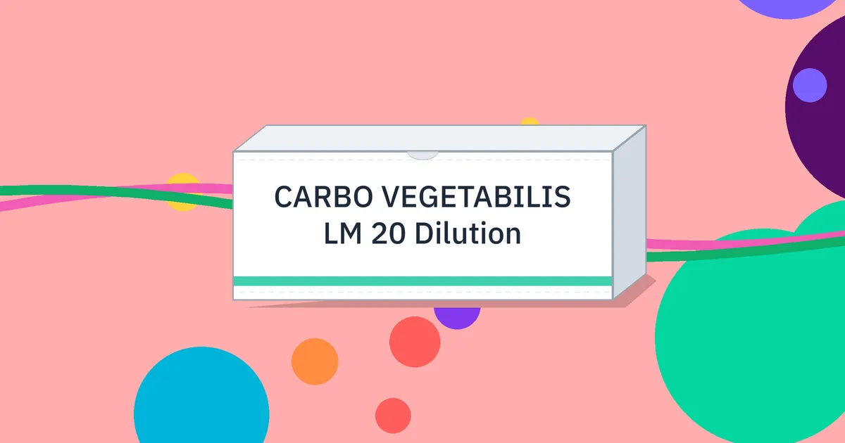 Symbolbild: Packung mit der Aufschrift CARBO VEGETABILIS LM 20 Dilution (PZN 12809540) – Verfügbarkeit und Bezug in Apotheken in Frankfurt am Main