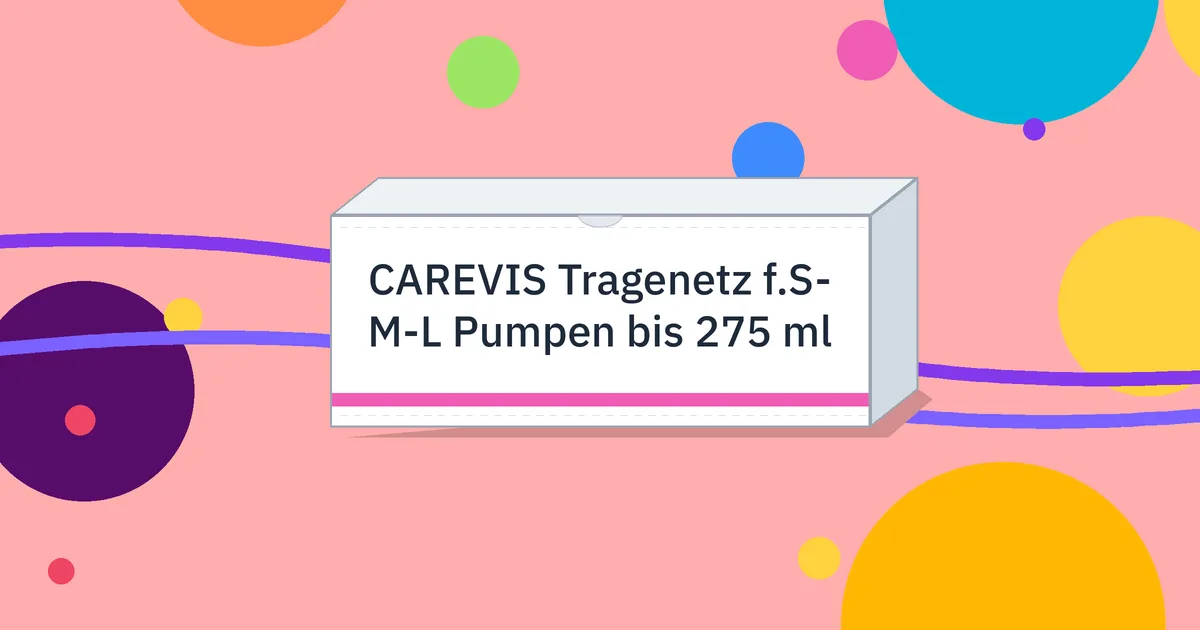 Symbolbild: Packung mit der Aufschrift CAREVIS Tragenetz f.S-M-L Pumpen bis 275 ml (PZN 20319531) – Verfügbarkeit und Bezug in Apotheken in Frankfurt am Main