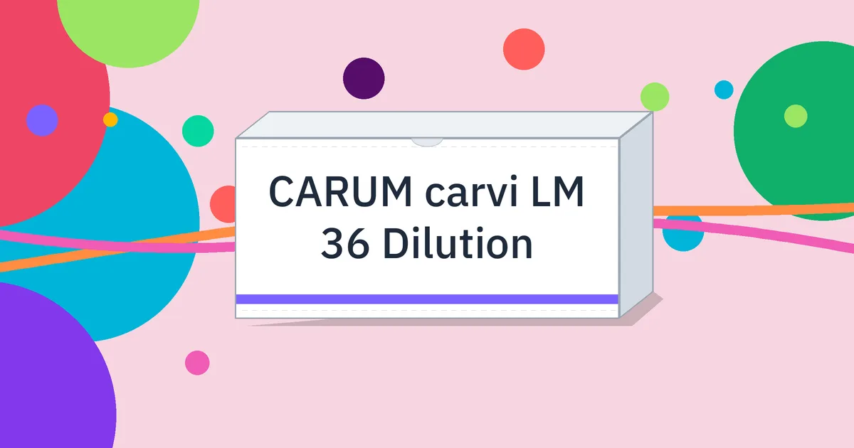 Symbolbild: Packung mit der Aufschrift CARUM carvi LM 36 Dilution (PZN 12811413) – Verfügbarkeit und Bezug in Apotheken in Frankfurt am Main