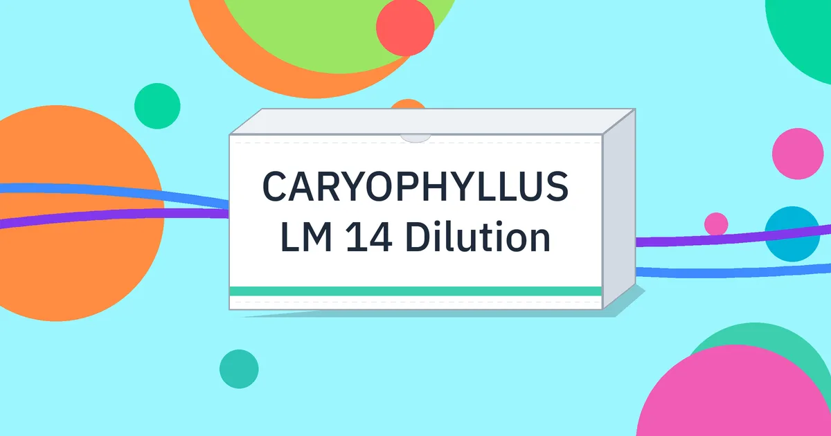 Symbolbild: Packung mit der Aufschrift CARYOPHYLLUS LM 14 Dilution (PZN 13431954) – Verfügbarkeit und Bezug in Apotheken in Frankfurt am Main
