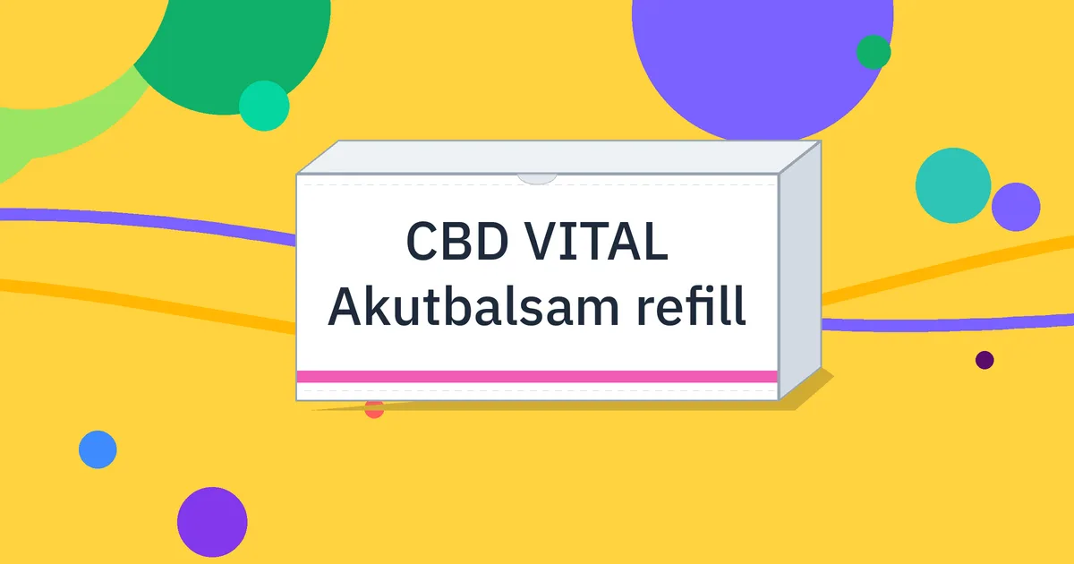 Symbolbild: Packung mit der Aufschrift CBD VITAL Akutbalsam refill (PZN 19861940) – Verfügbarkeit und Bezug in Apotheken in Frankfurt am Main
