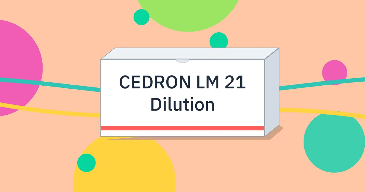 Symbolbild: Packung mit der Aufschrift CEDRON LM 21 Dilution (PZN 13435797) – Verfügbarkeit und Bezug in Apotheken in Frankfurt am Main
