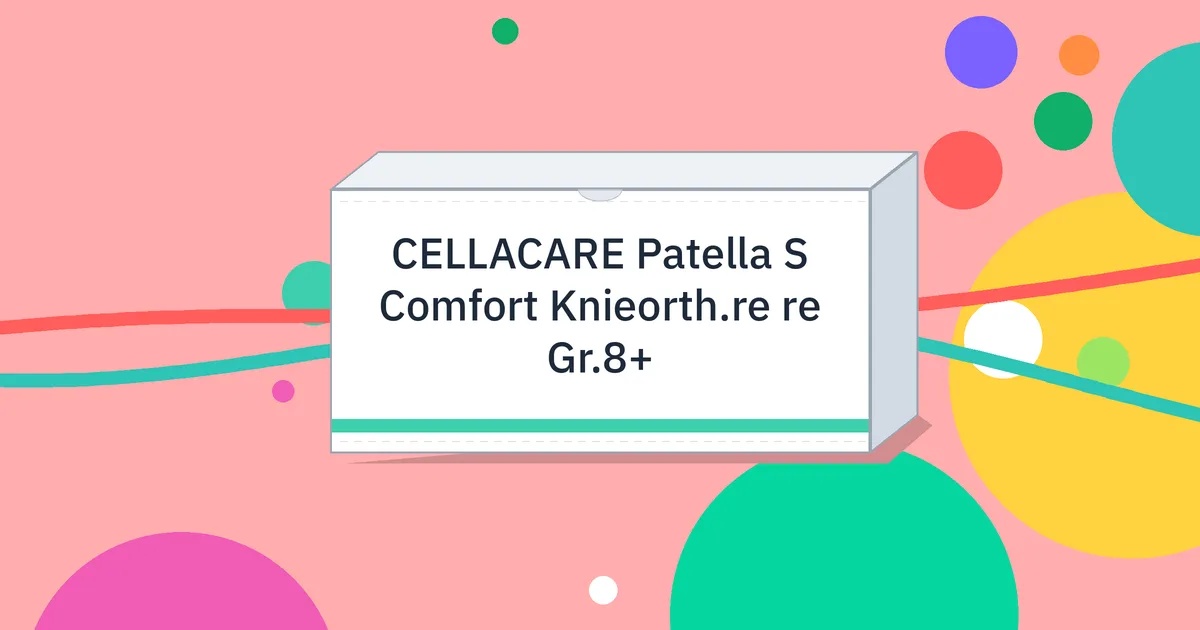Symbolbild: Packung mit der Aufschrift CELLACARE Patella S Comfort Knieorth.re re Gr.8+ (PZN 19251331) – Verfügbarkeit und Bezug in Apotheken in Frankfurt am Main