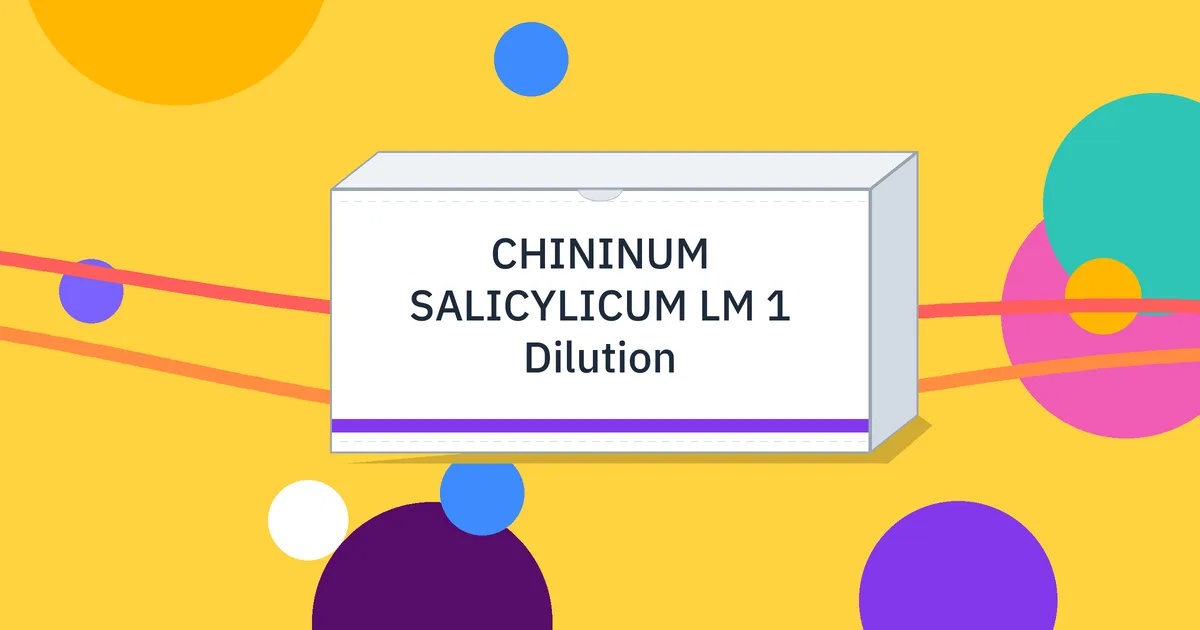 Symbolbild: Packung mit der Aufschrift CHININUM SALICYLICUM LM 1 Dilution (PZN 12815457) – Verfügbarkeit und Bezug in Apotheken in Frankfurt am Main