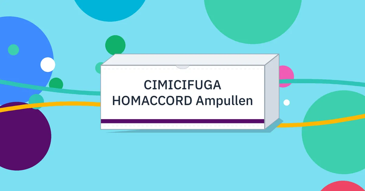 Symbolbild: Packung mit der Aufschrift CIMICIFUGA HOMACCORD Ampullen (PZN 00215568) – Verfügbarkeit und Bezug in Apotheken in Frankfurt am Main