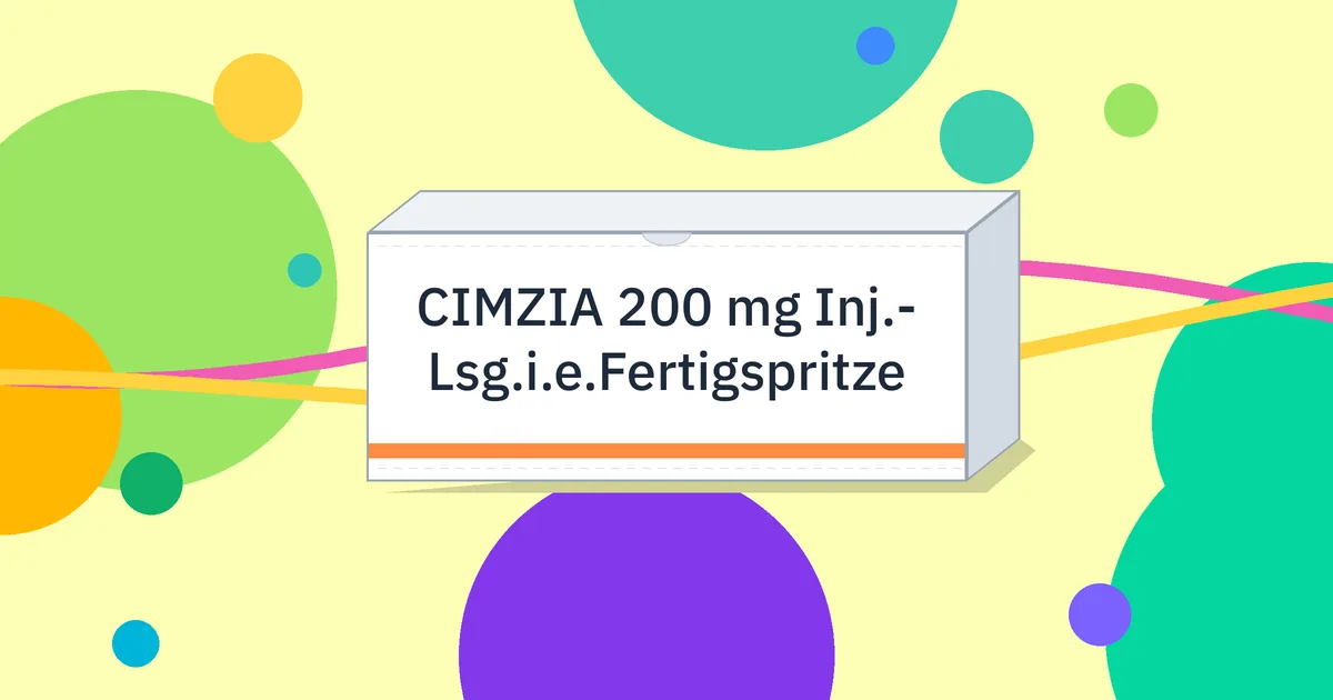Symbolbild: Packung mit der Aufschrift CIMZIA 200 mg Inj.-Lsg.i.e.Fertigspritze (PZN 12547382) – Verfügbarkeit und Bezug in Apotheken in Frankfurt am Main