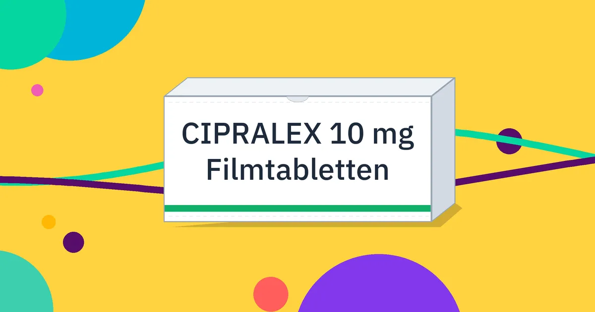 Symbolbild: Packung mit der Aufschrift CIPRALEX 10 mg Filmtabletten (PZN 19752607) – Verfügbarkeit und Bezug in Apotheken in Frankfurt am Main