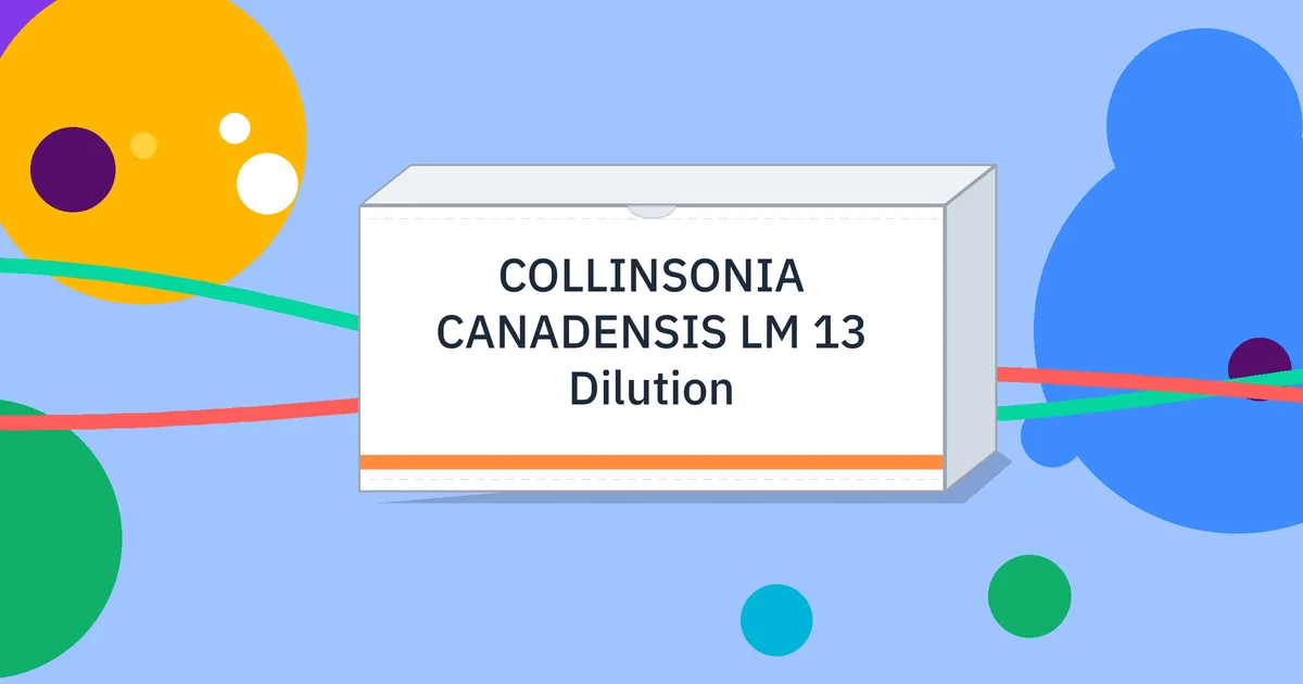 Symbolbild: Packung mit der Aufschrift COLLINSONIA CANADENSIS LM 13 Dilution (PZN 13447837) – Verfügbarkeit und Bezug in Apotheken in Frankfurt am Main