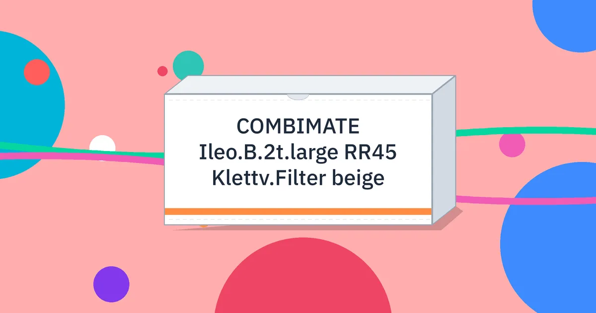 Symbolbild: Packung mit der Aufschrift COMBIMATE Ileo.B.2t.large RR45 Klettv.Filter beige (PZN 09175190) – Verfügbarkeit und Bezug in Apotheken in Frankfurt am Main