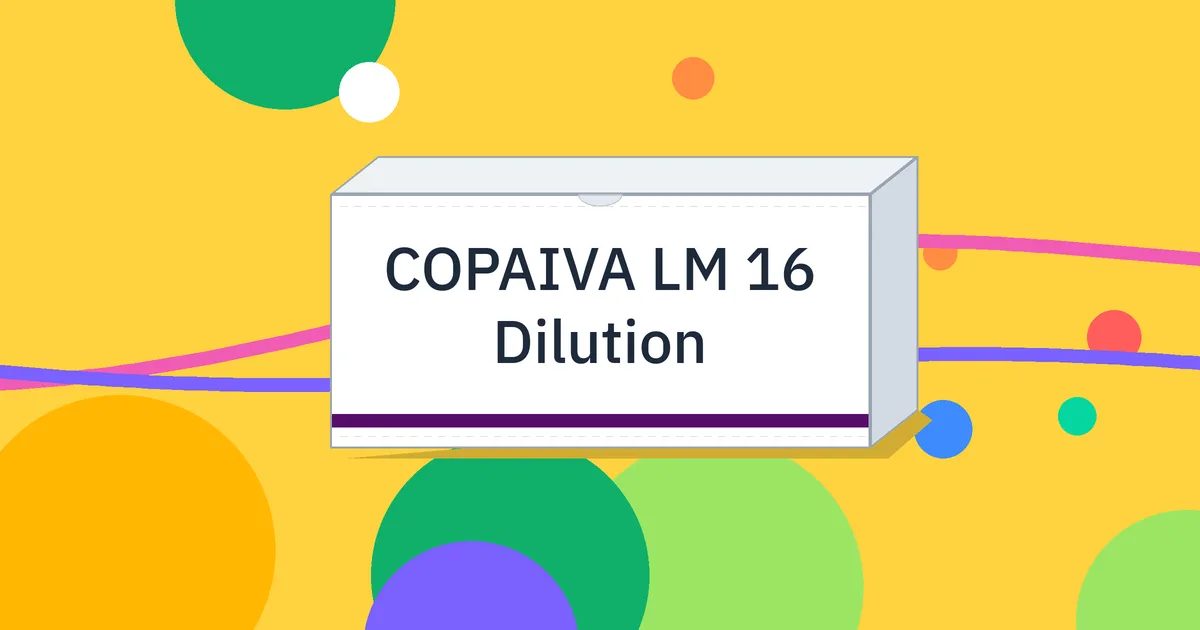 Symbolbild: Packung mit der Aufschrift COPAIVA LM 16 Dilution (PZN 13451129) – Verfügbarkeit und Bezug in Apotheken in Frankfurt am Main