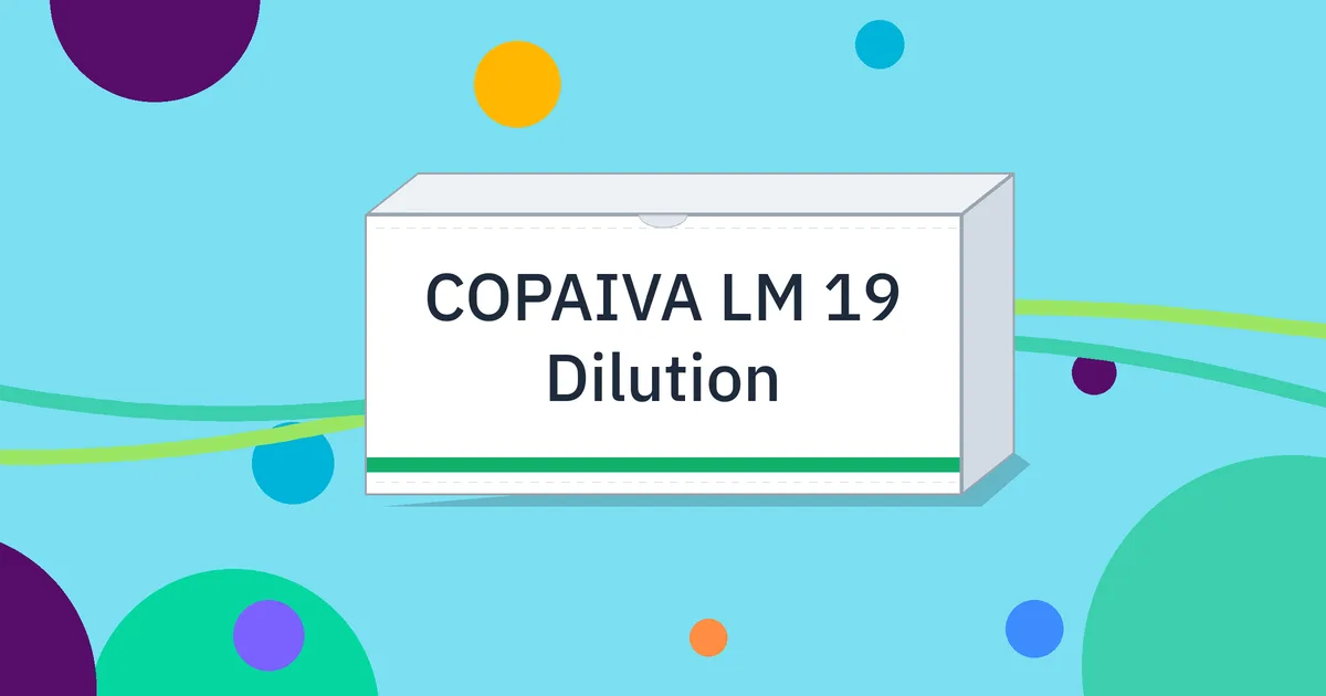 Symbolbild: Packung mit der Aufschrift COPAIVA LM 19 Dilution (PZN 13451170) – Verfügbarkeit und Bezug in Apotheken in Frankfurt am Main