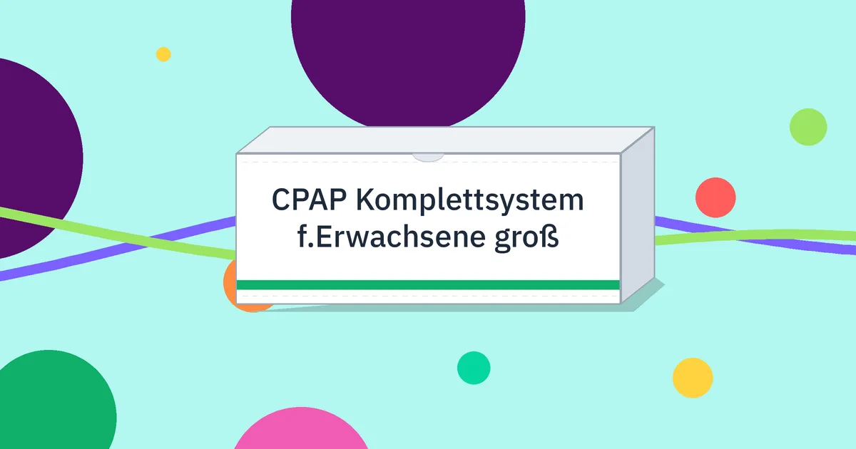 Symbolbild: Packung mit der Aufschrift CPAP Komplettsystem f.Erwachsene groß (PZN 04482036) – Verfügbarkeit und Bezug in Apotheken in Frankfurt am Main