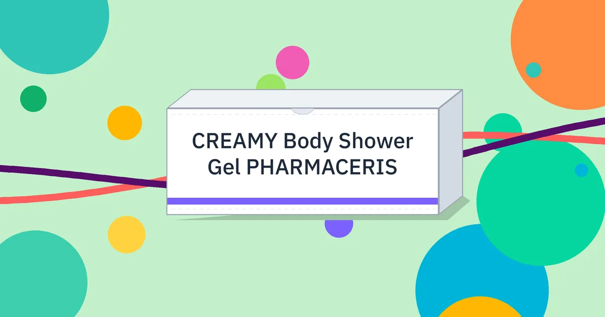 Symbolbild: Packung mit der Aufschrift CREAMY Body Shower Gel PHARMACERIS (PZN 16390919) – Verfügbarkeit und Bezug in Apotheken in Frankfurt am Main